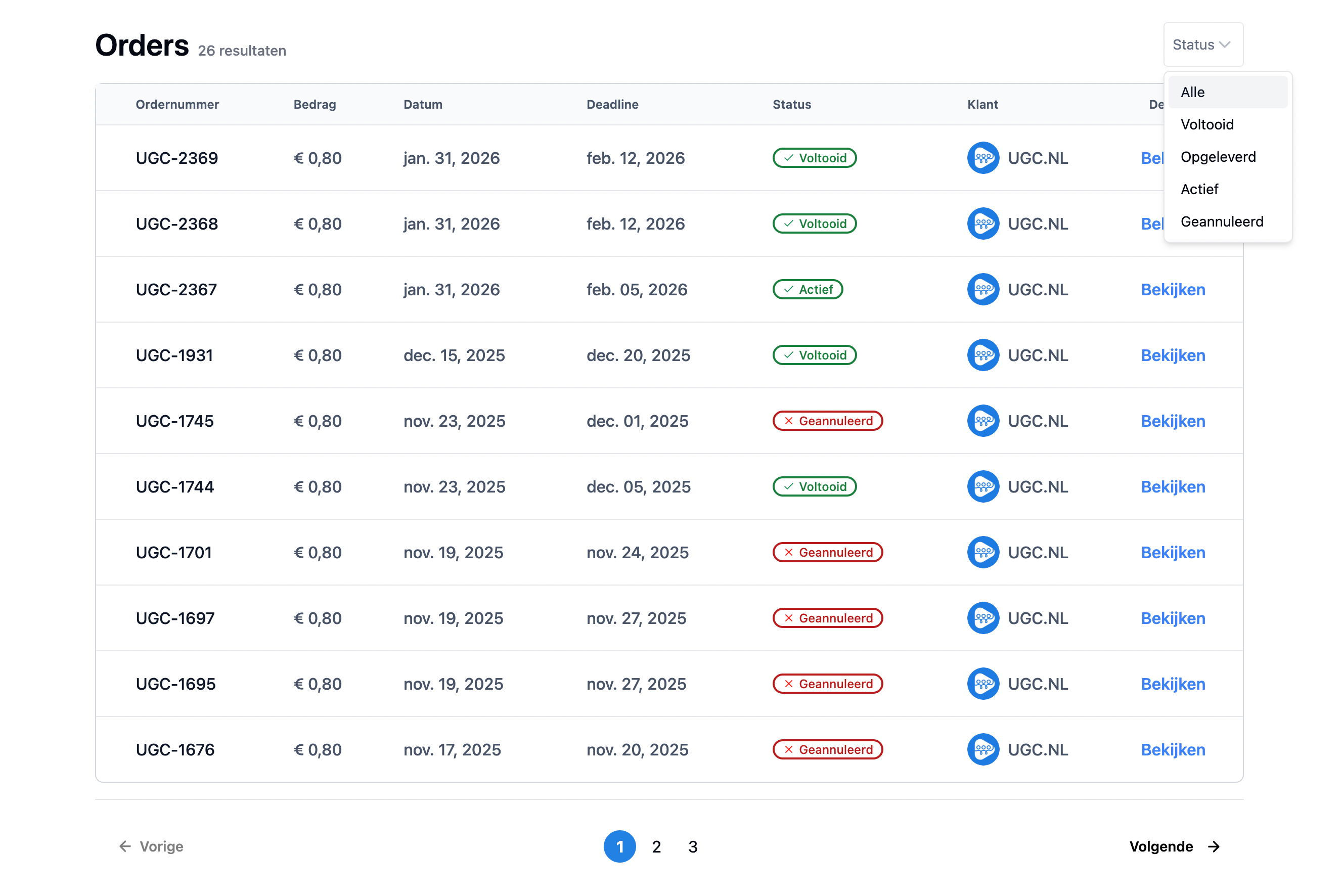 Creators - Wat betekenen de orderstatussen? – UGC.NL